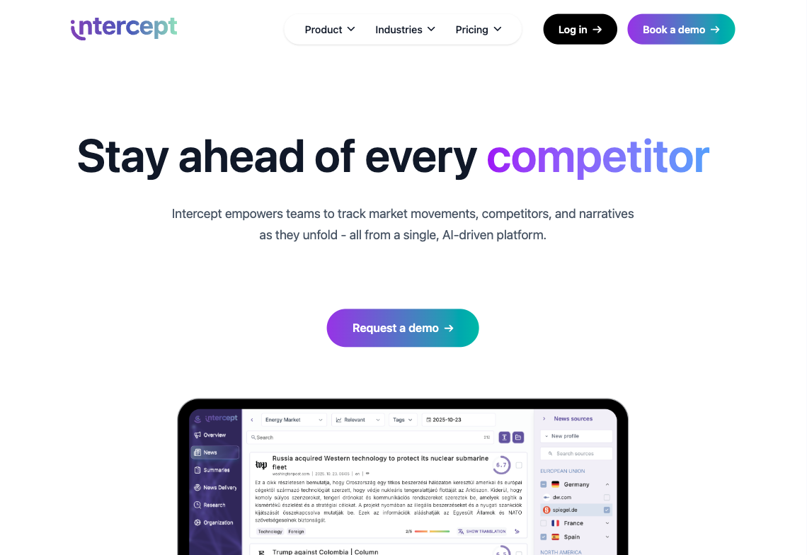 Intercept — Stay ahead of every headline